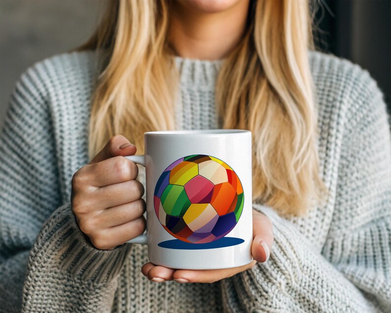 Rainbow Colored Soccer Ball Instant Clipart Download Design SVG PNG EPS ...