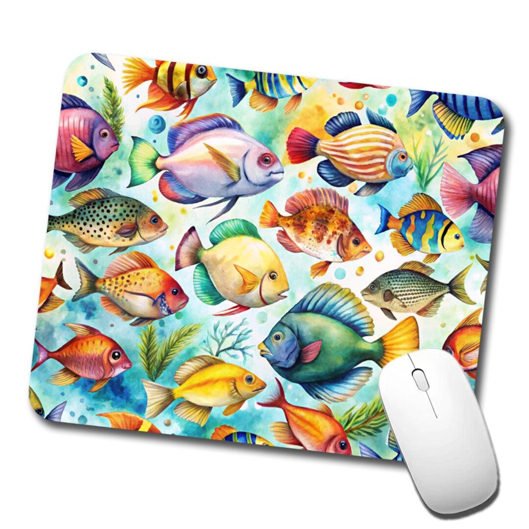 Tropical Fish Watercolor Low Profile Mouse Pad Mat - Etsy