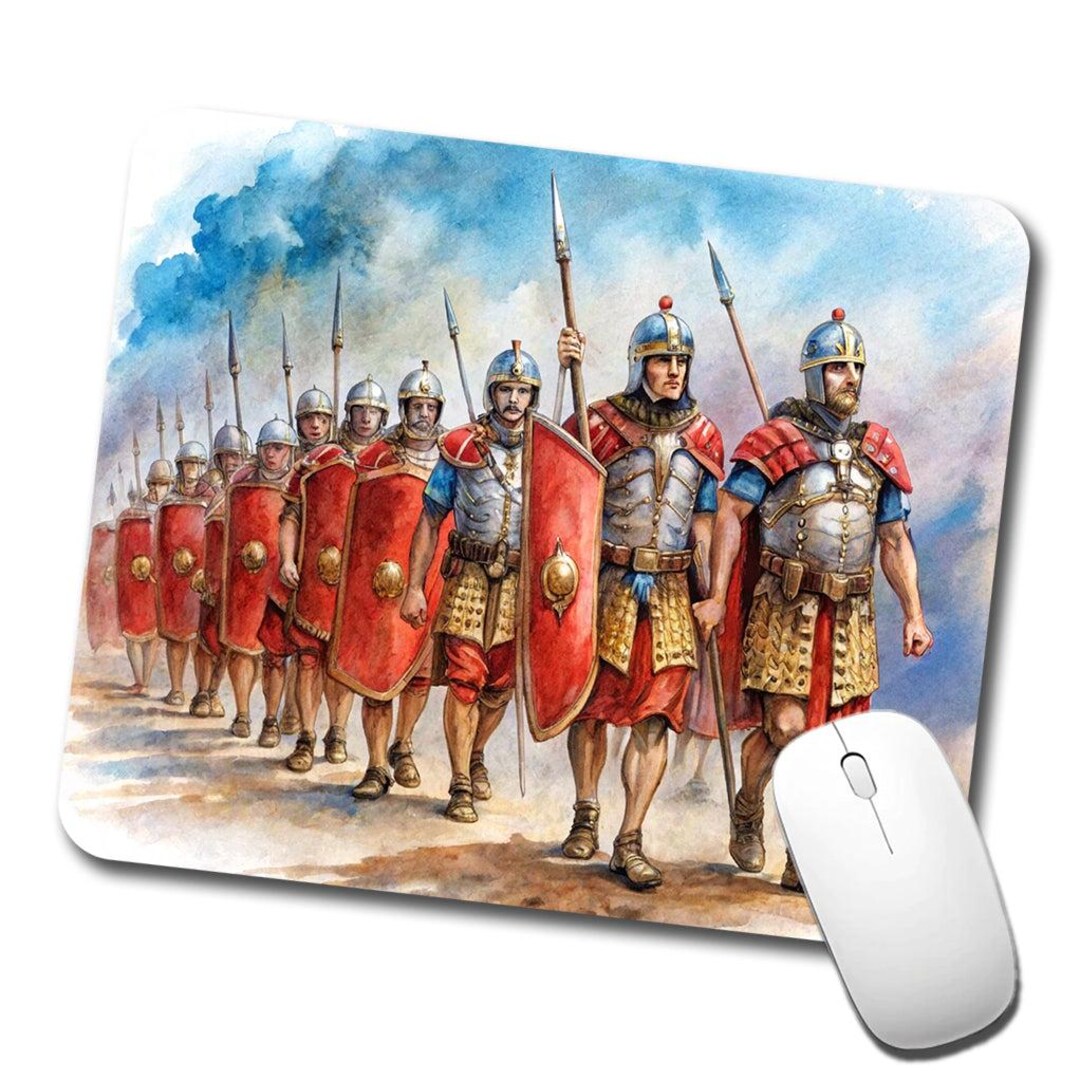 Roman Legion Marching in Formation Watercolor Low Profile Mouse Pad Mat ...