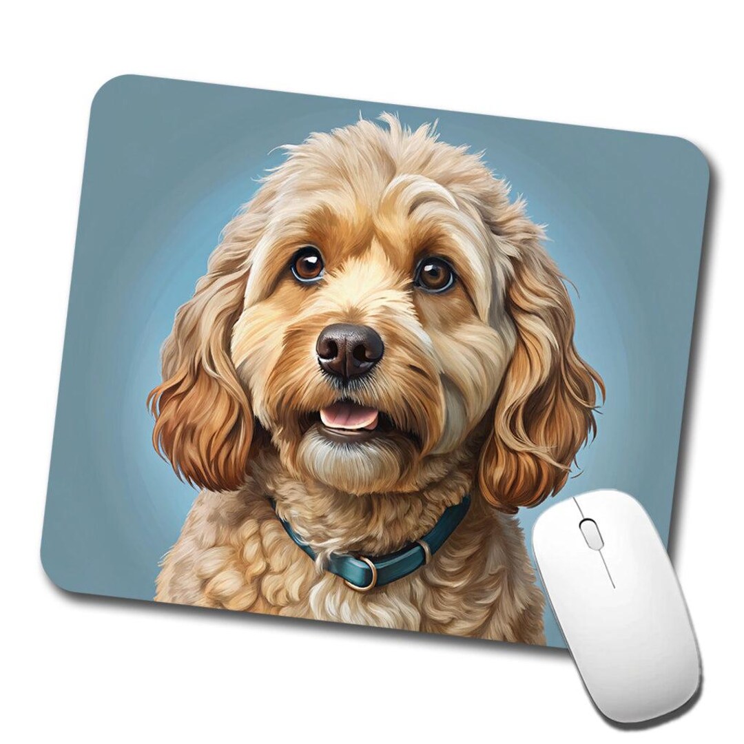 Cockapoo Dog Illustration Low Profile Mouse Pad Mat - Etsy