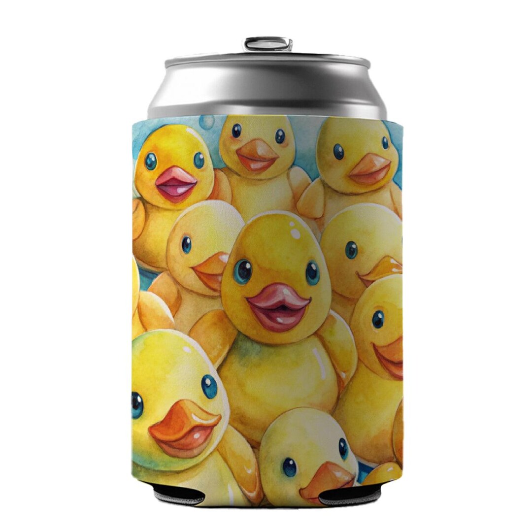 Bunch of Cute Overlapping Rubber Ducks Can Cooler Beer Soda Drink ...