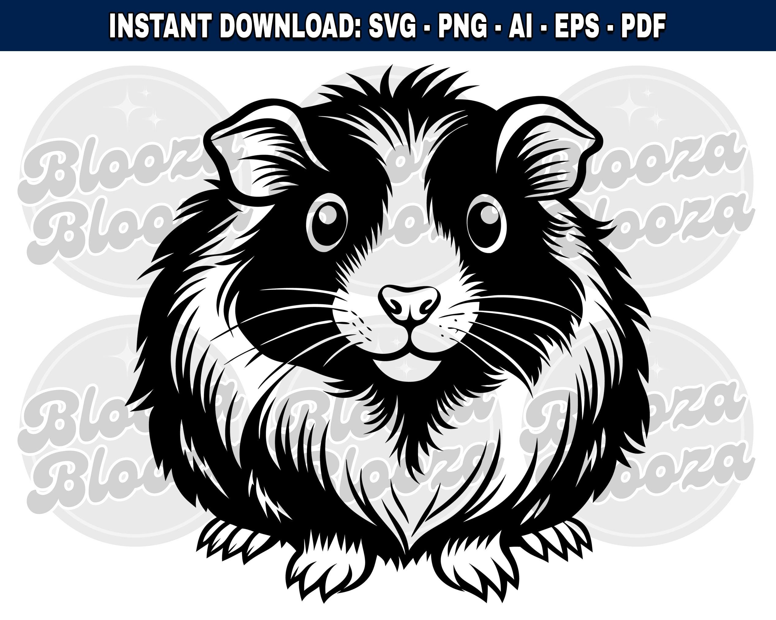 Guinea Pig Cute Pet Black Instant Clipart Download Design SVG PNG EPS ...