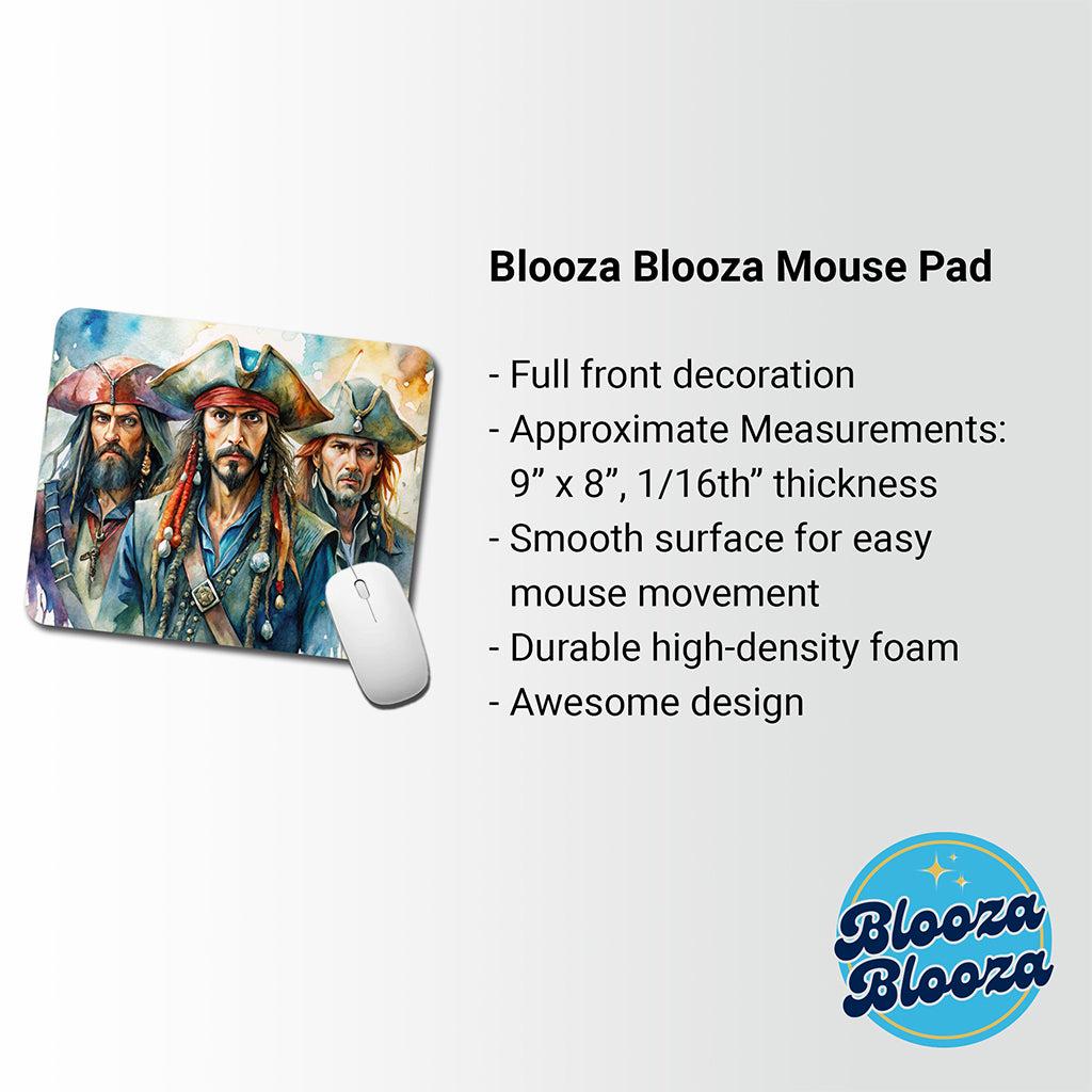 Angry Swashbuckling Pirates Watercolor Low Profile Mouse Pad Mat - Etsy