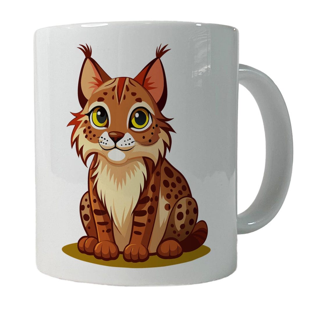 Bobcat Cute Ceramic Tea Coffee Mug Cup - 11oz - Etsy