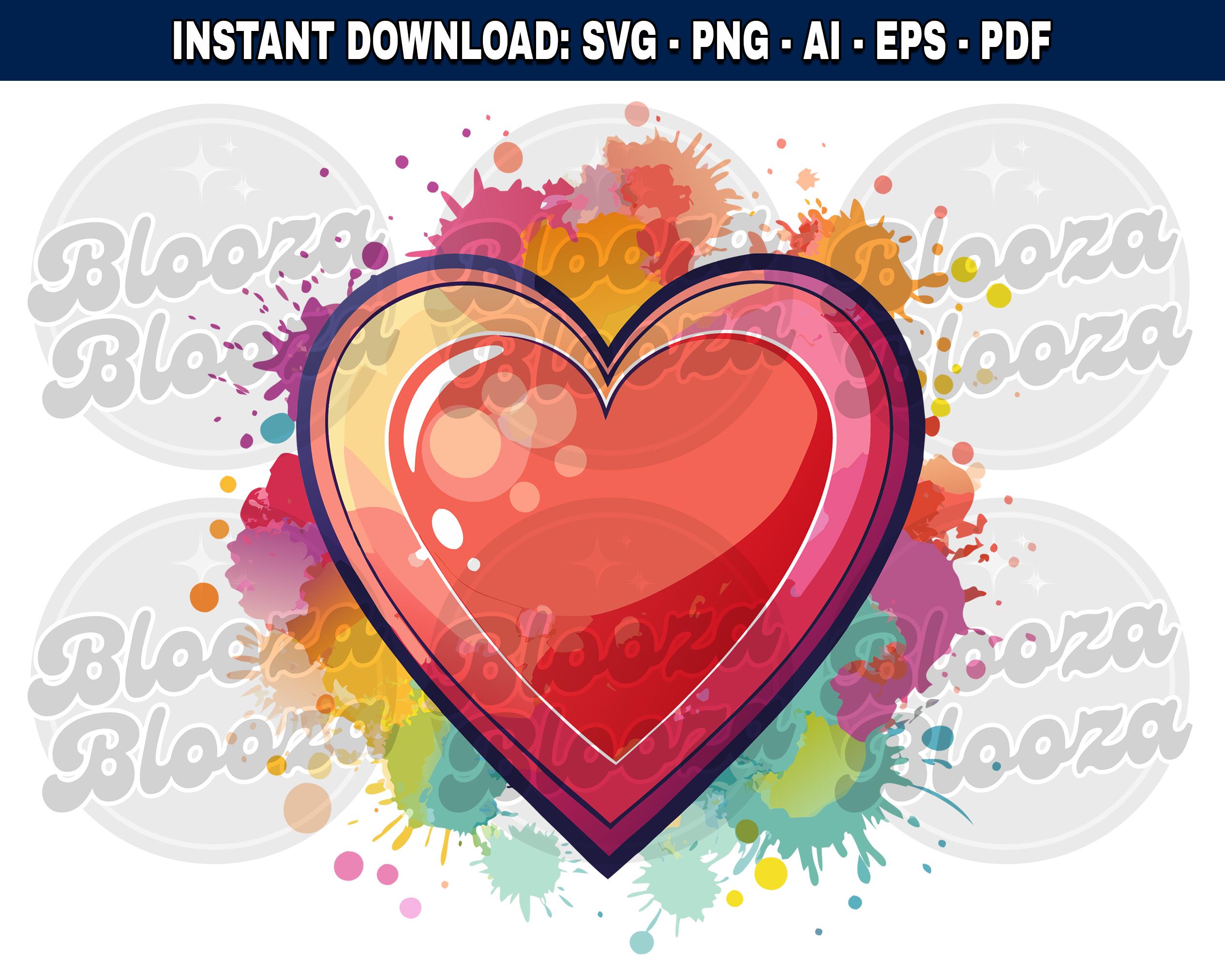 Heart Symbol Watercolor Love Instant Clipart Download Design SVG PNG ...