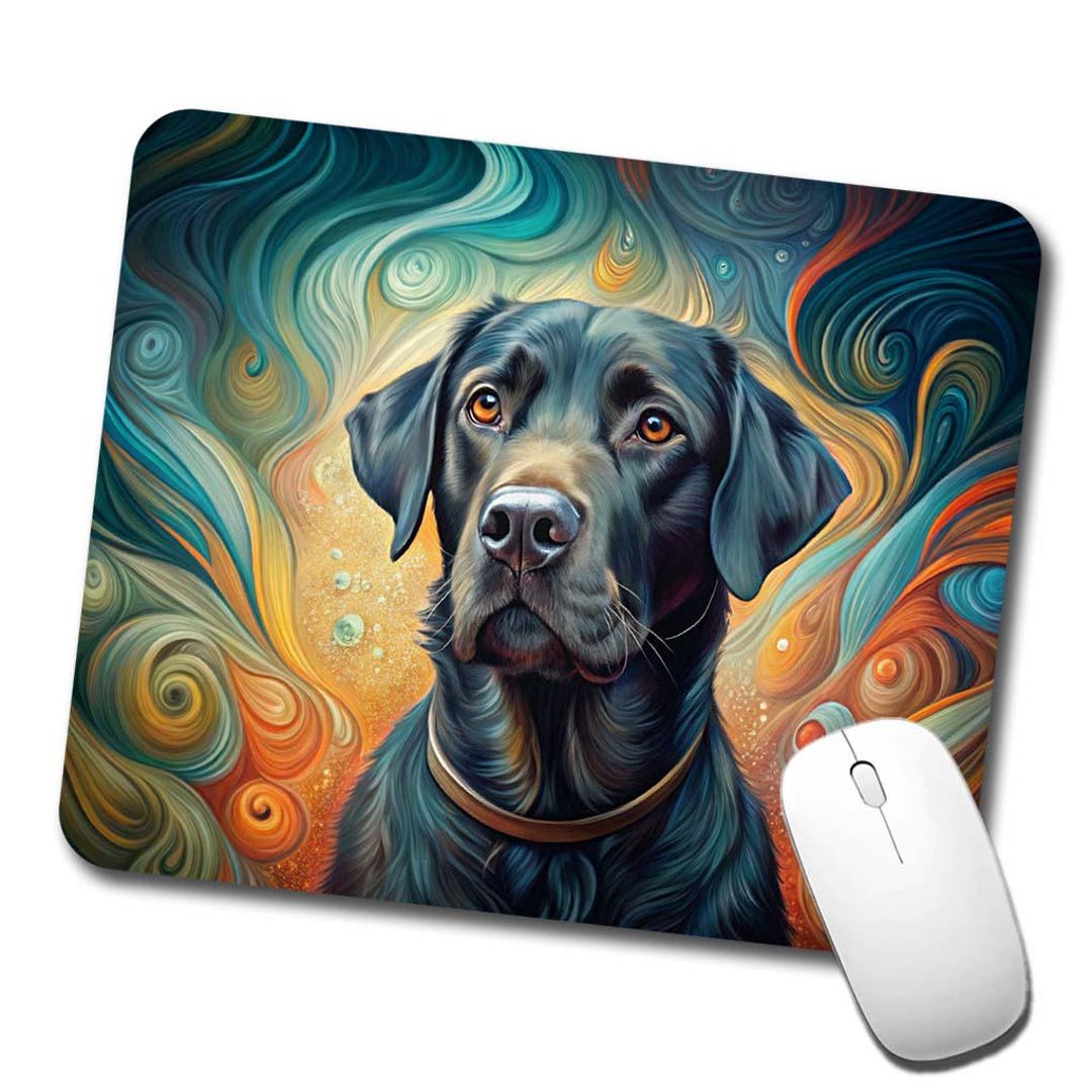 Black Labrador Retriever Dog Abstract Art Low Profile Mouse Pad Mat - Etsy