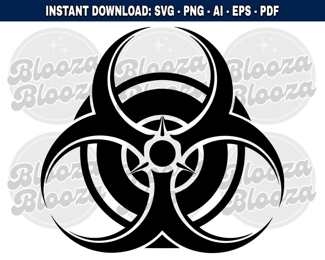 Biohazard Symbol Zombie Outbreak Logo Black Instant Clipart Download ...