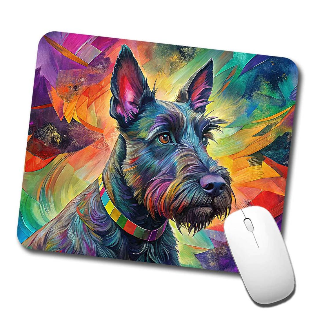 Scottish Terrier Dog Abstract Art Low Profile Mouse Pad Mat - Etsy