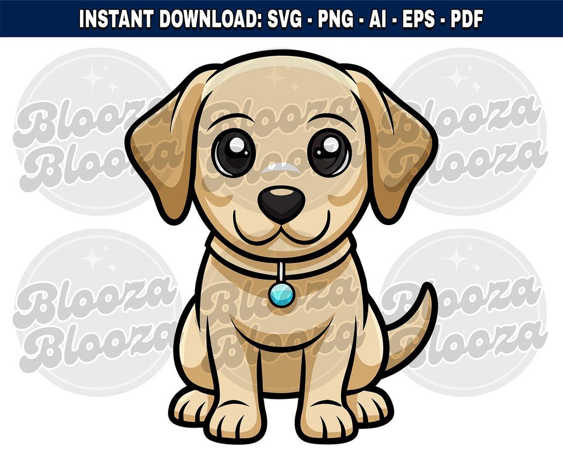 Chibi Labrador Retriever Dog Instant Clipart Download Design SVG PNG ...