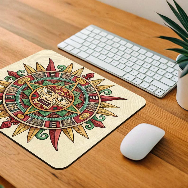 Aztec Sun God Symbol Low Profile Mouse Pad Mat - Etsy