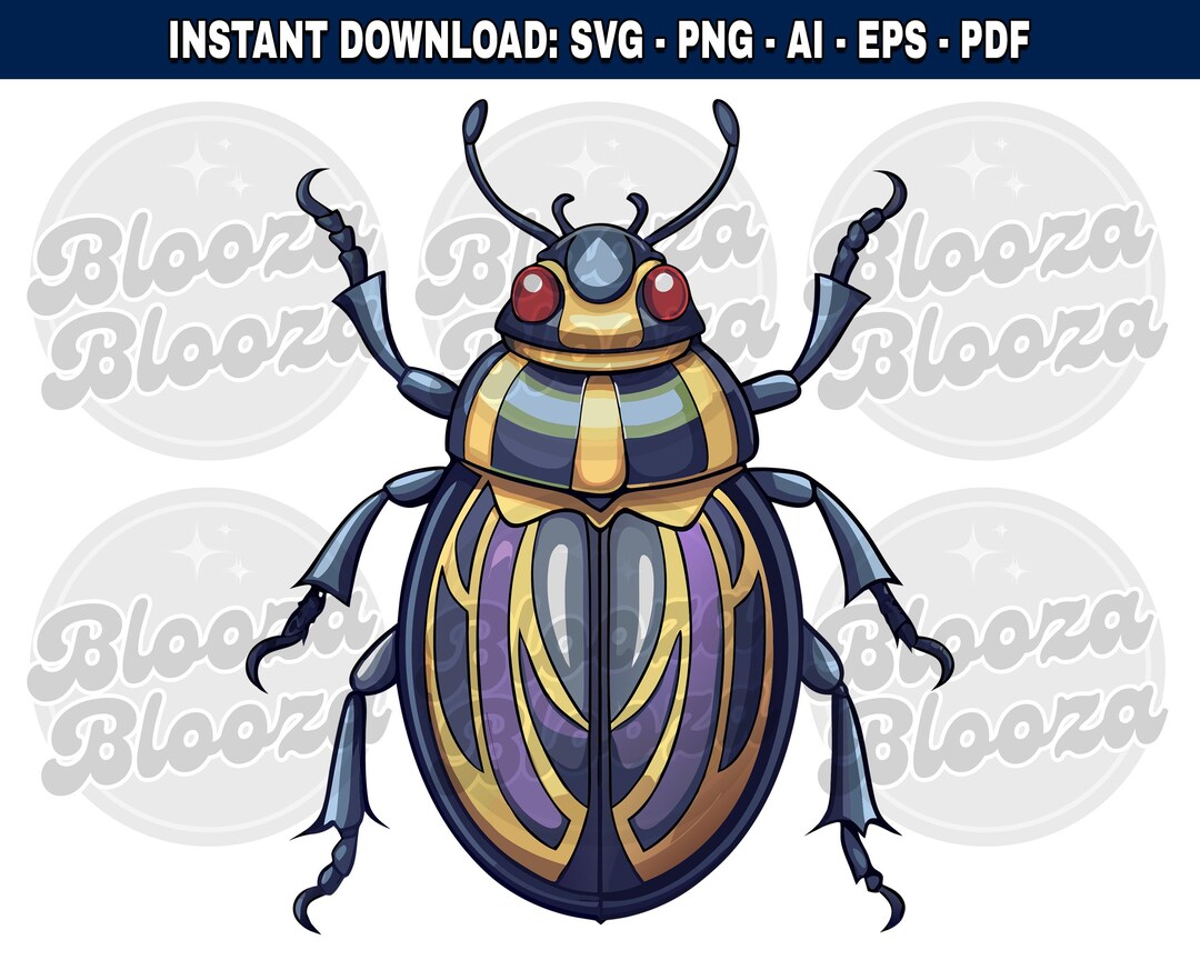 Beetle Top View Color Instant Clipart Download Design SVG PNG EPS Pdf ...