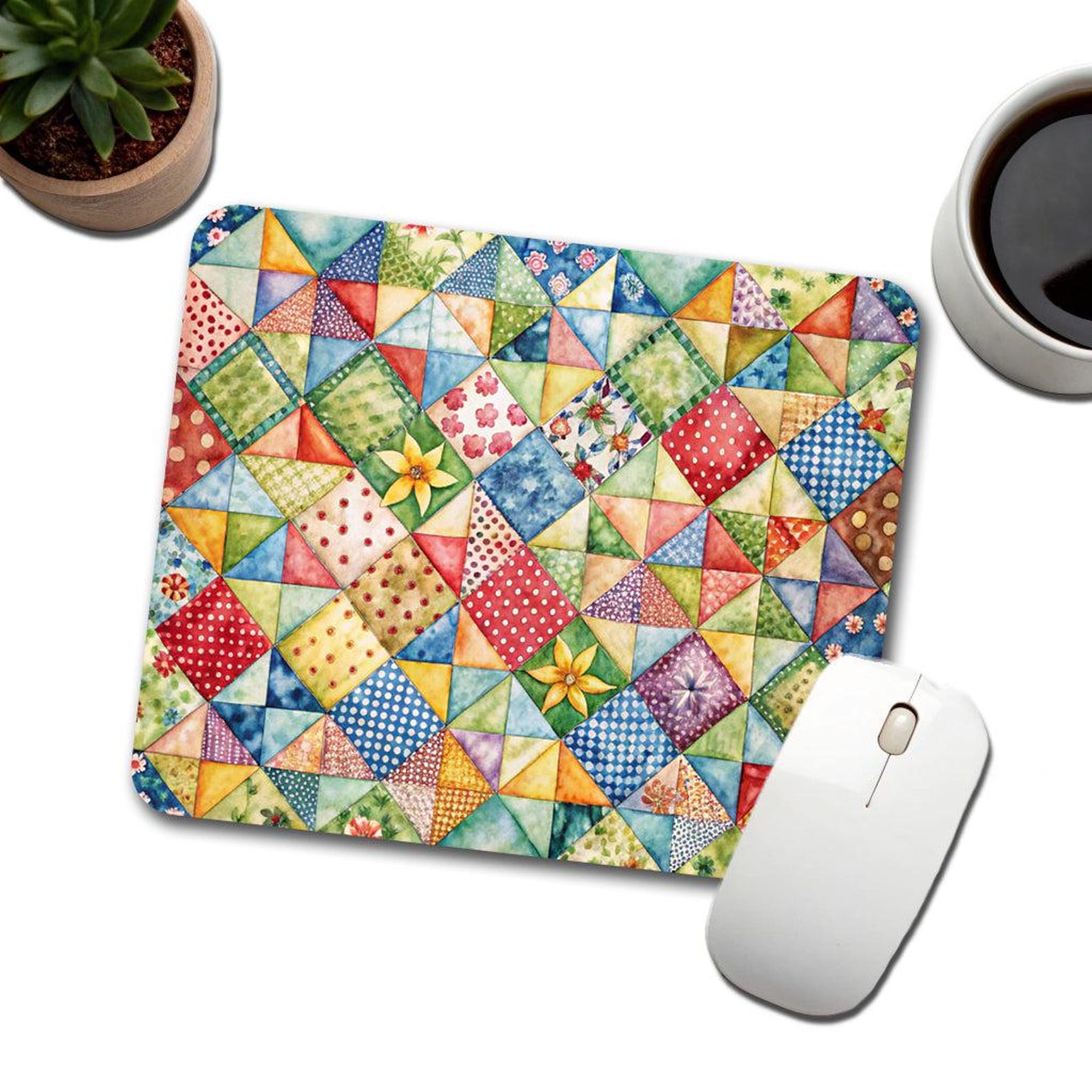 Patchwork Quilt Country Sewing Quilter Low Profile Mouse Pad Mat - Etsy