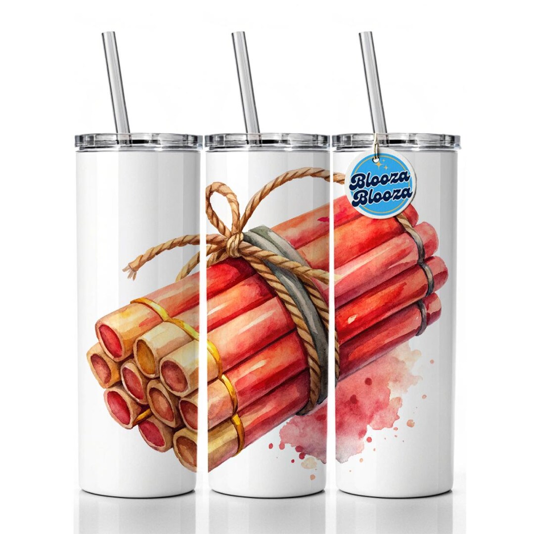 Bundle of Sticks of Dynamite Watercolor Skinny Tumbler 20oz With Straw ...