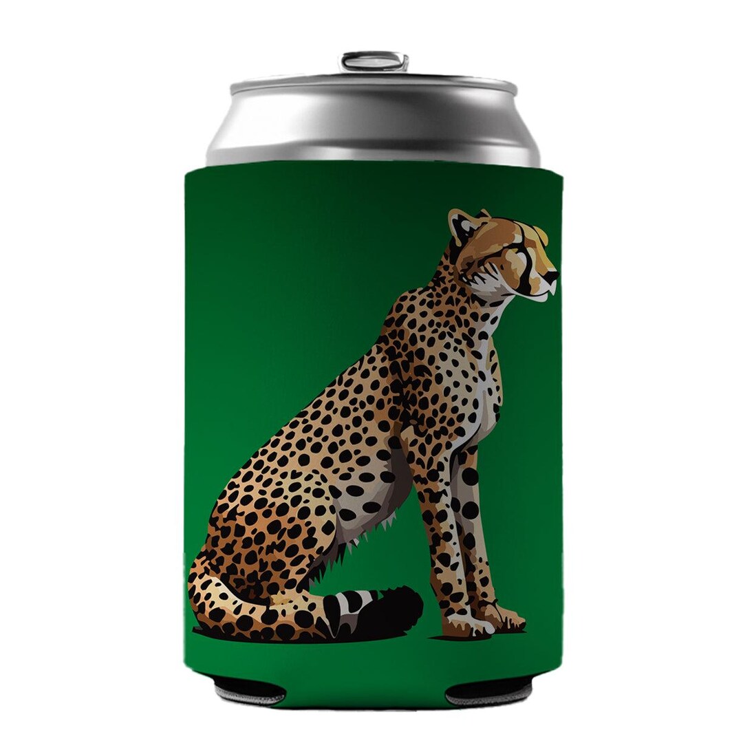 Cheetah Sitting Profile Big Cat Can Cooler Beer Soda Drink Insulated ...
