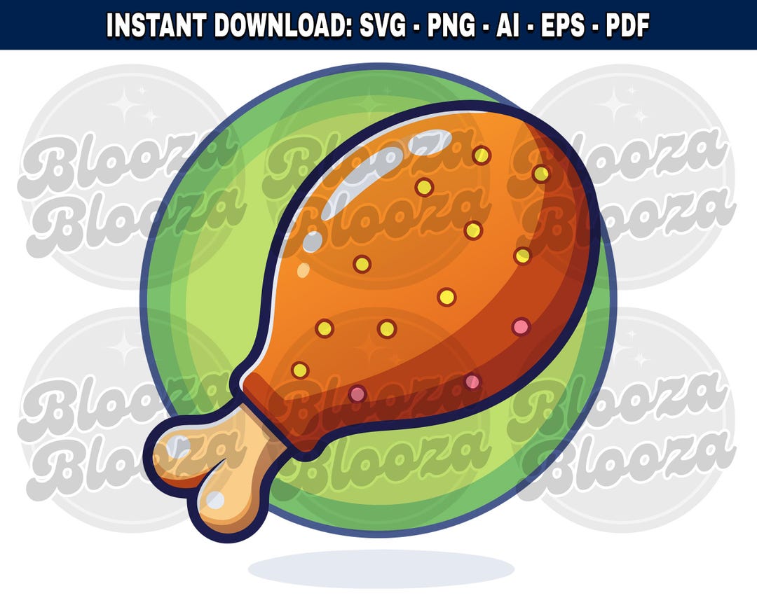 Chicken Drumstick Color Instant Clipart Download Design SVG PNG EPS Pdf ...