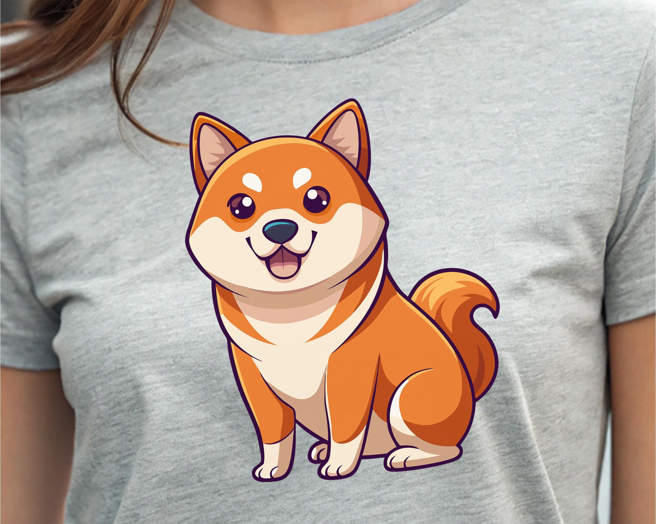 Shiba Inu Dog Sitting Cute Color Instant Clipart Download Design SVG ...