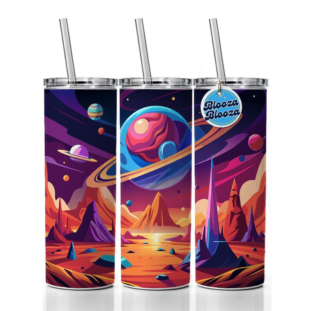 Vibrant Colored Sci-fi Hostile Alien Planet Skinny Tumbler 20oz With ...