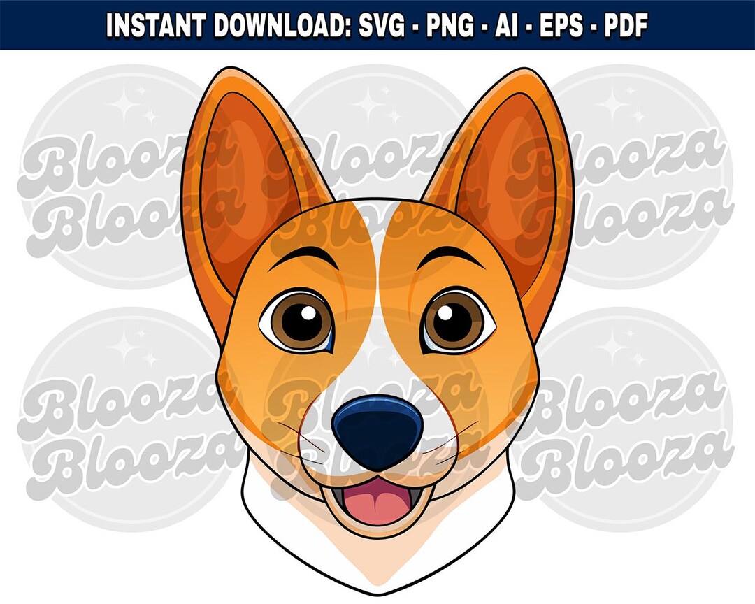 Basenji Cute Dog Head Instant Clipart Download Design SVG PNG EPS Pdf ...