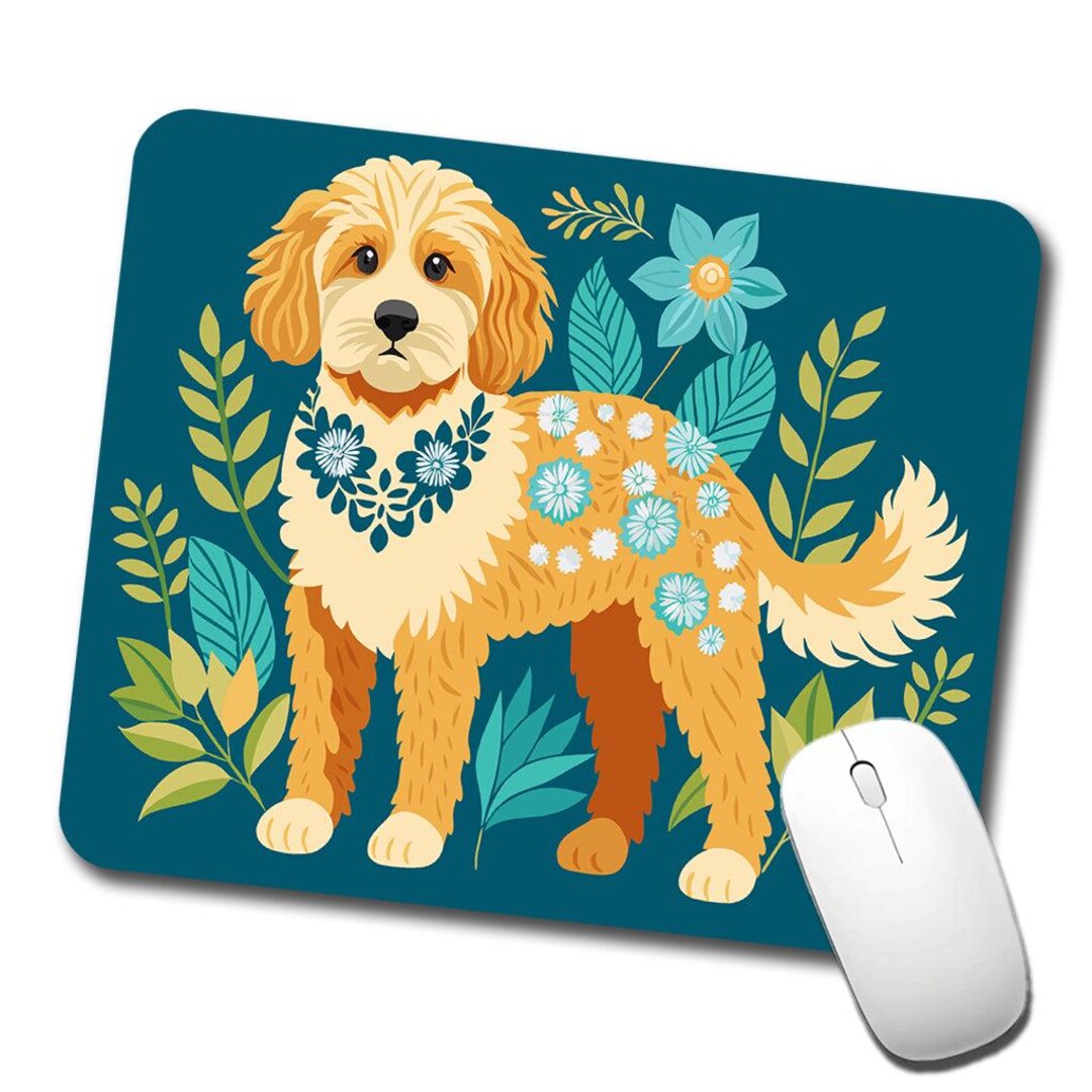 Cavapoo Floral Motif Dog Low Profile Mouse Pad Mat - Etsy