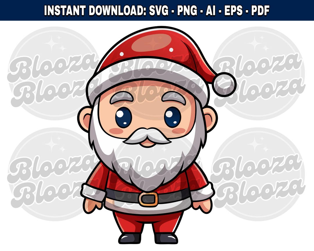 Santa Chibi Christmas Instant Clipart Download Design SVG PNG EPS Pdf ...
