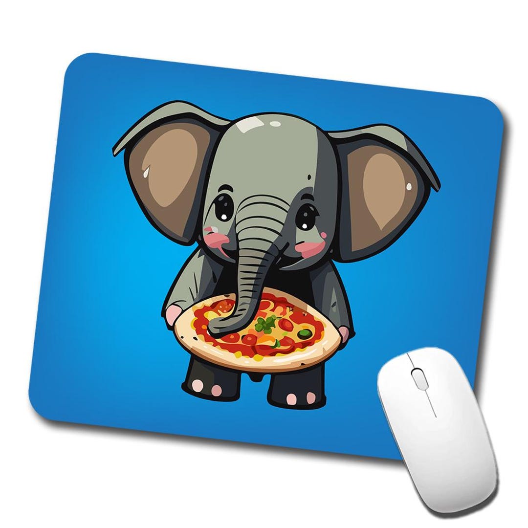 Elephant Eating Pizza Funny Low Profile Mouse Pad Mat - Etsy