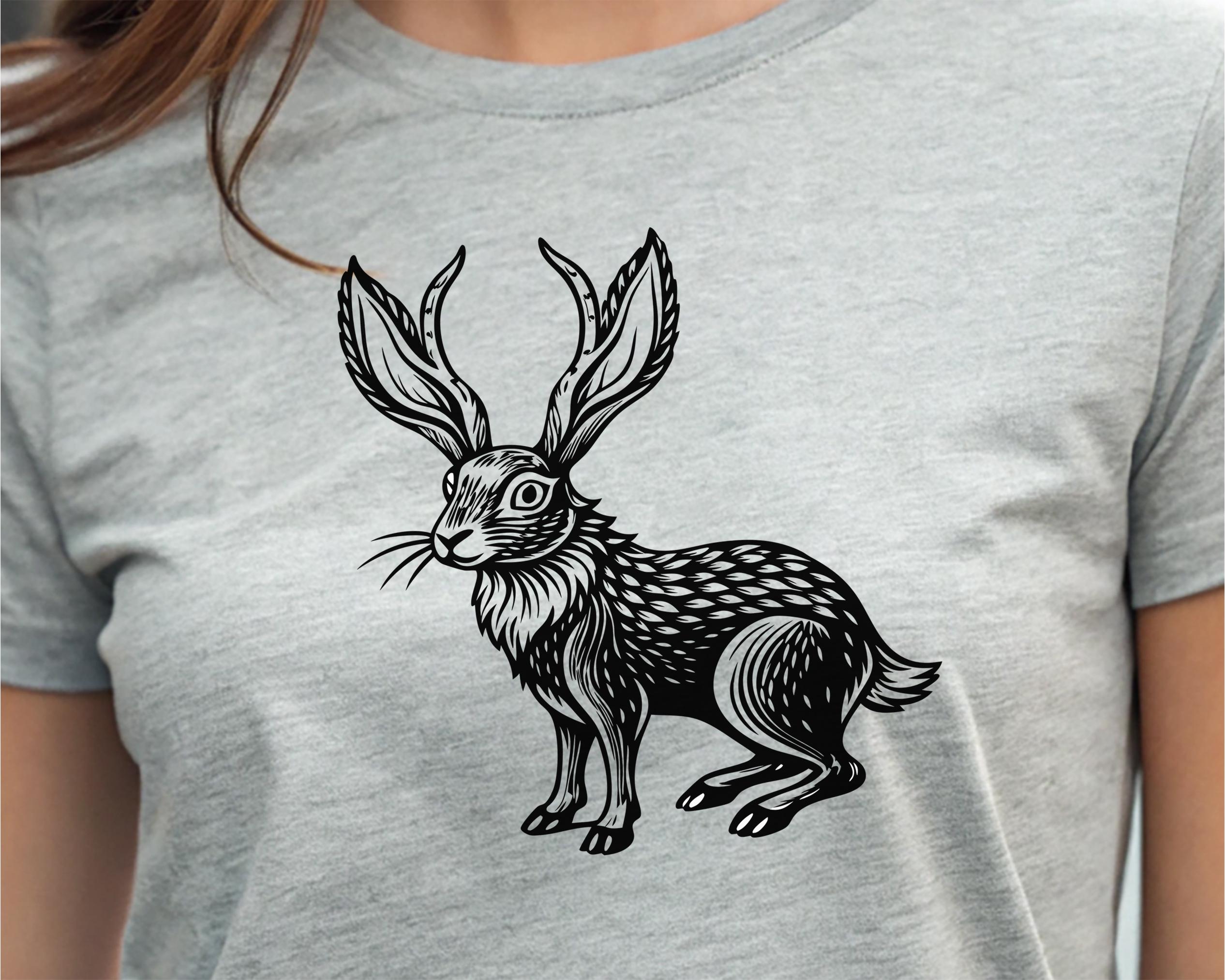Elegant Jackalope Black Instant Clipart Download Design SVG PNG EPS Pdf ...