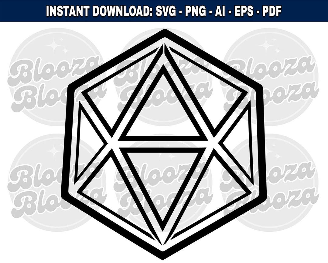 20-sided Gaming Die Dice Reverse Black Instant Clipart Download Design ...