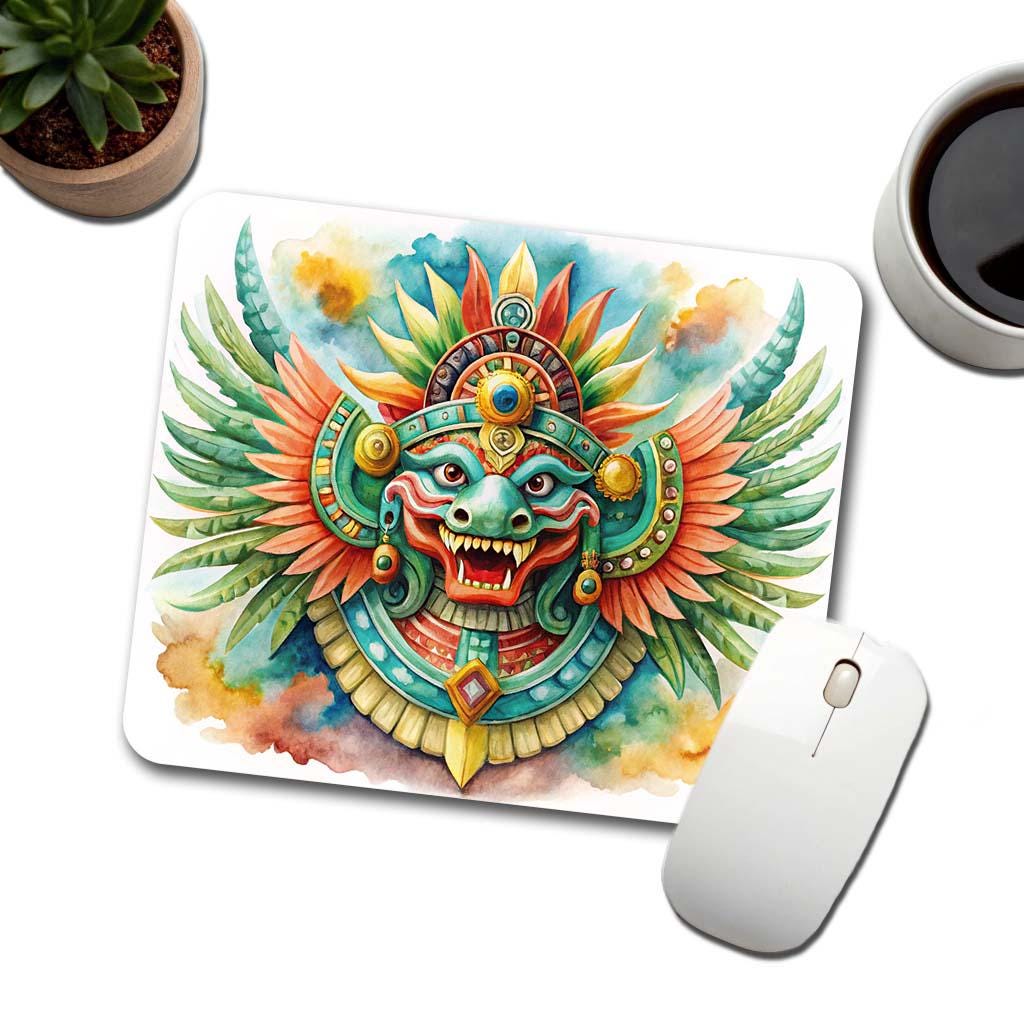 Aztec God Quetzalcoatl Watercolor Low Profile Mouse Pad Mat - Etsy