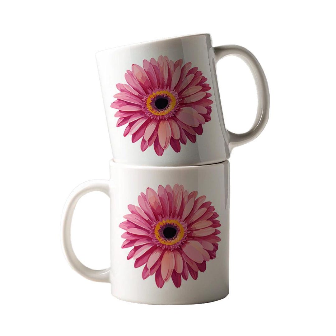Gerbera Daisy Flower Pink Ceramic Tea Coffee Mug Cup - 11oz - Etsy
