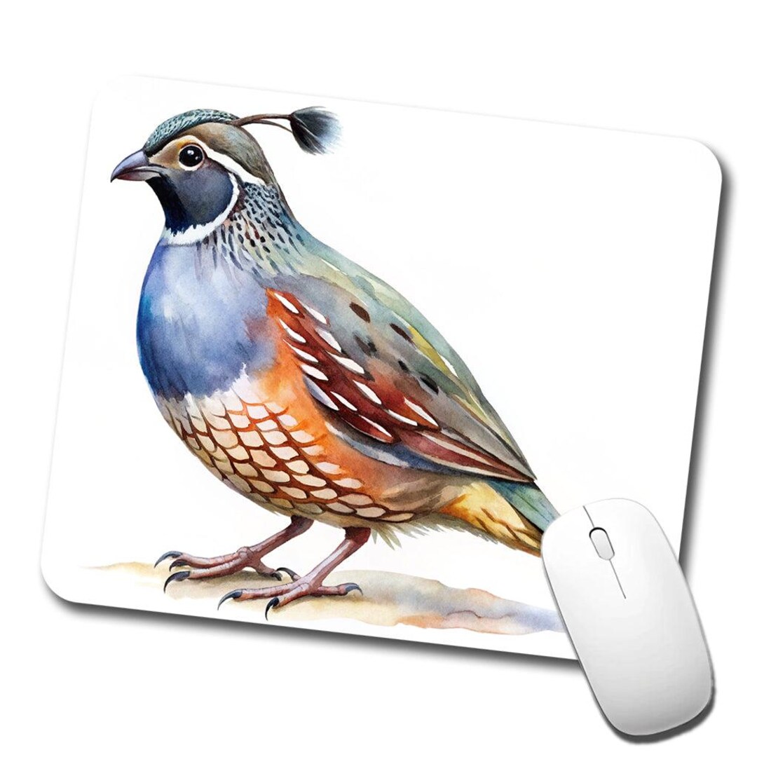 Quail Watercolor Low Profile Mouse Pad Mat - Etsy