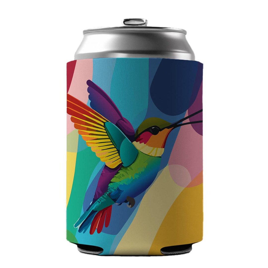Hummingbird Rainbow Can Cooler Beer Soda Drink Insulated Holder Sleeve ...
