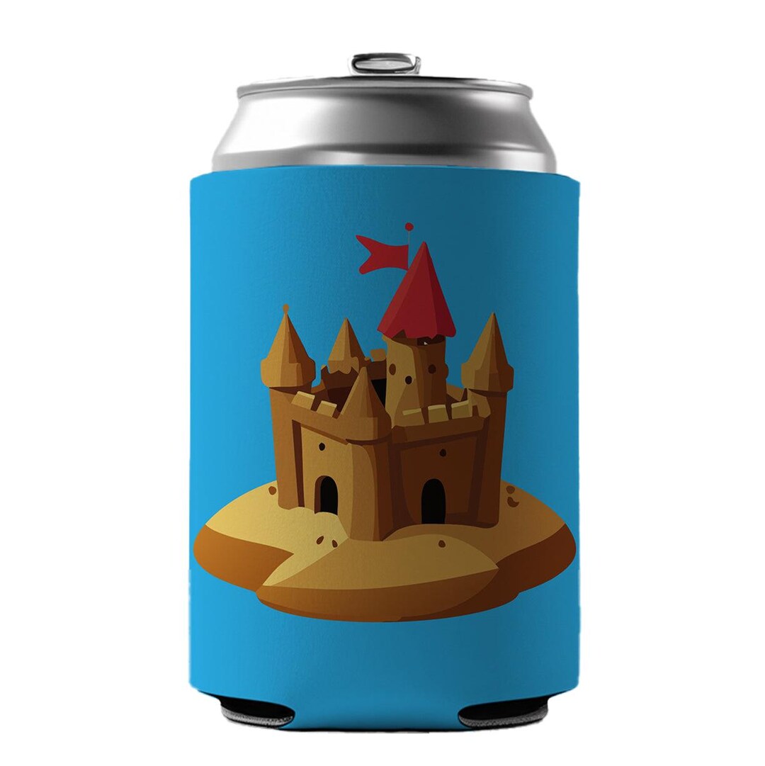 Sand Castle Beach Can Cooler Beer Soda Drink Insulated Holder Sleeve ...