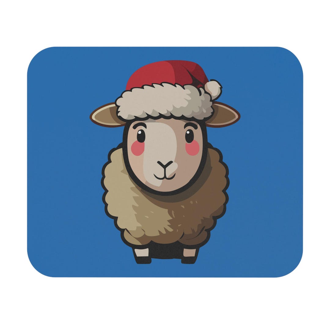 Sheep Christmas Santa Hat Mouse Pad - Etsy