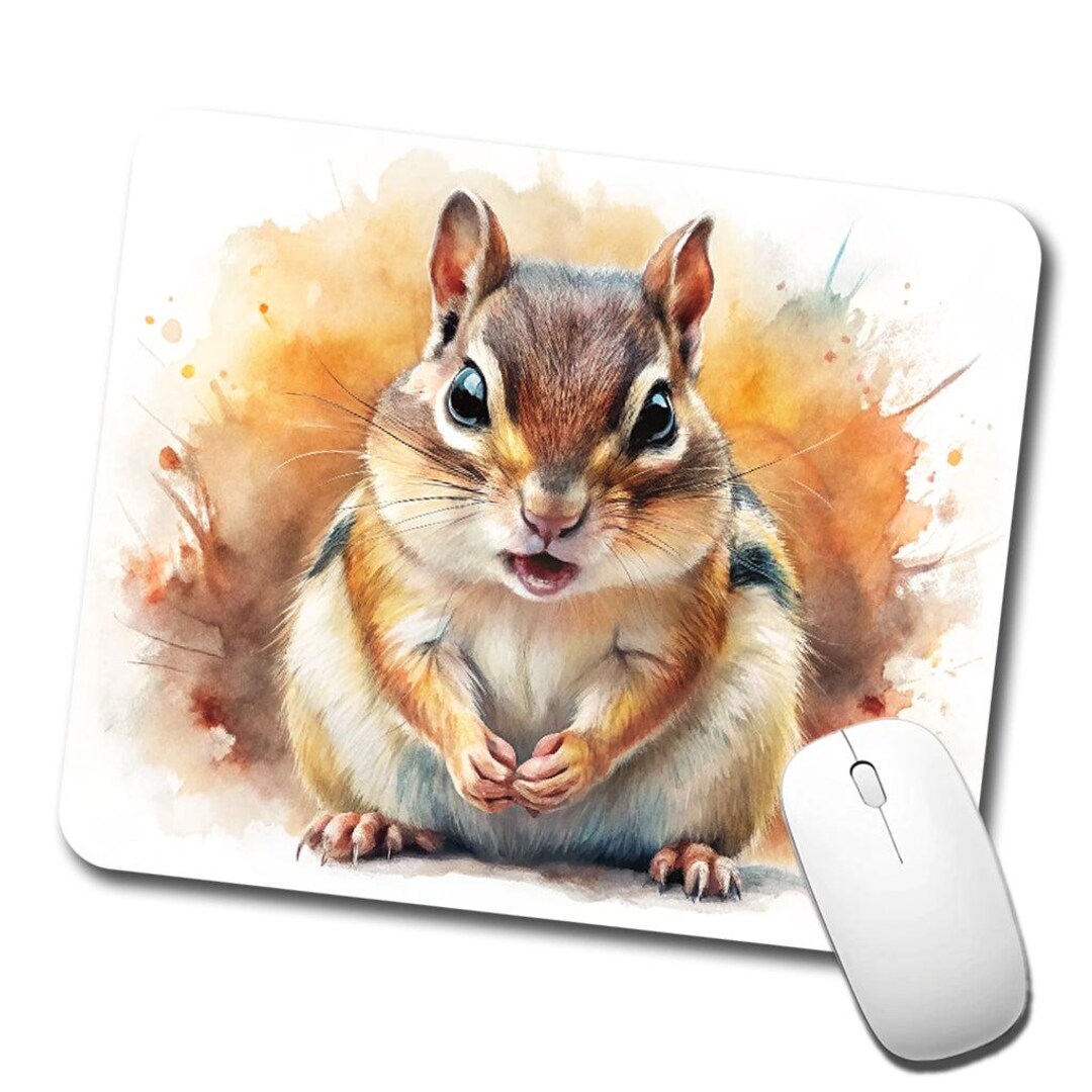 Angry Mad Chipmunk Watercolor Low Profile Mouse Pad Mat - Etsy