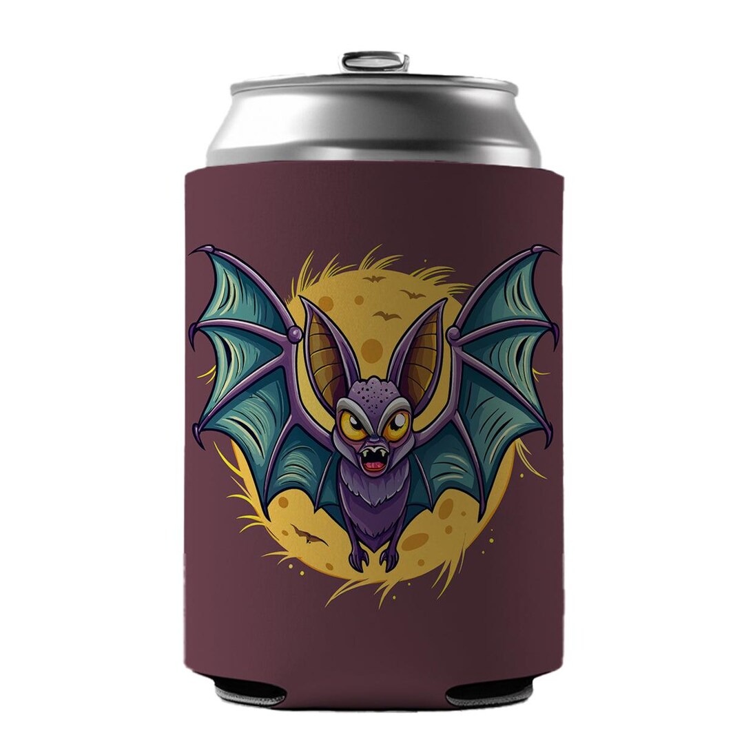 Bat Flying Halloween Spooky Can Cooler Beer Soda Drink Insulated Holder ...