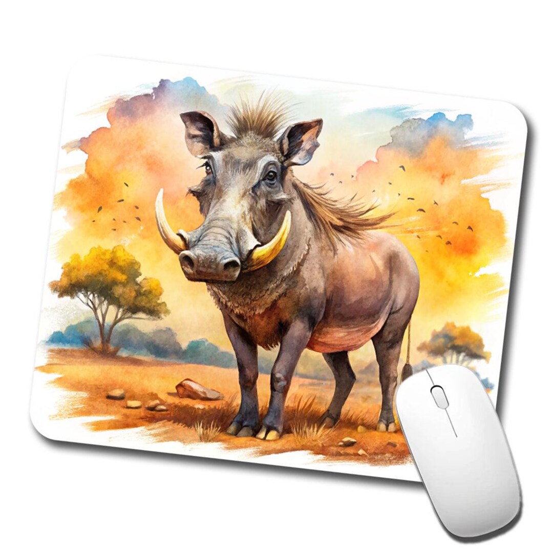 Warthog African Plain Watercolor Design Low Profile Mouse Pad Mat - Etsy