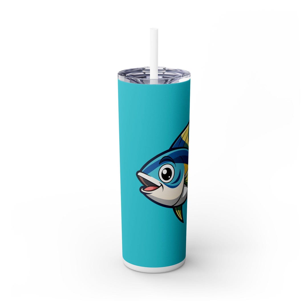 Tuna Fish Cute Skinny Tumbler 20oz With Straw Insulated Water Bottle ...