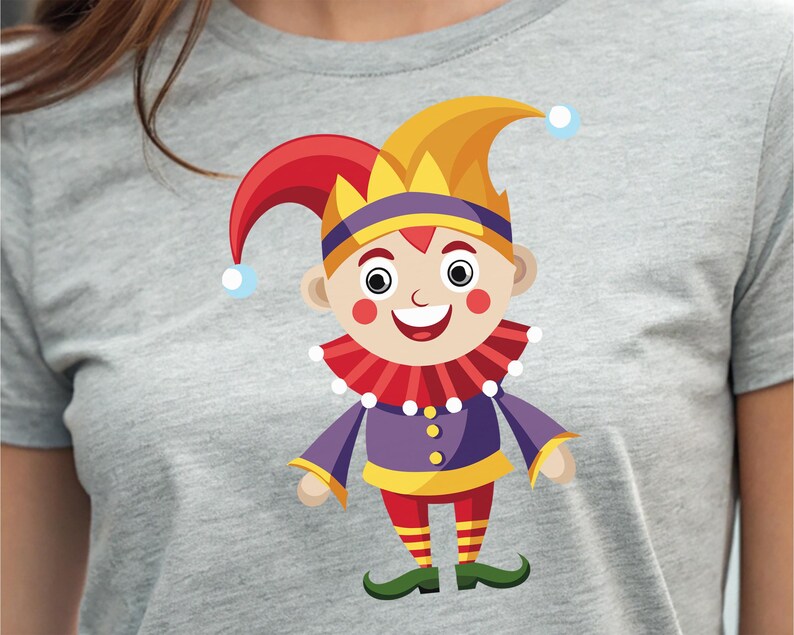 Court Jester Smiling Color Instant Clipart Download Design SVG PNG EPS ...