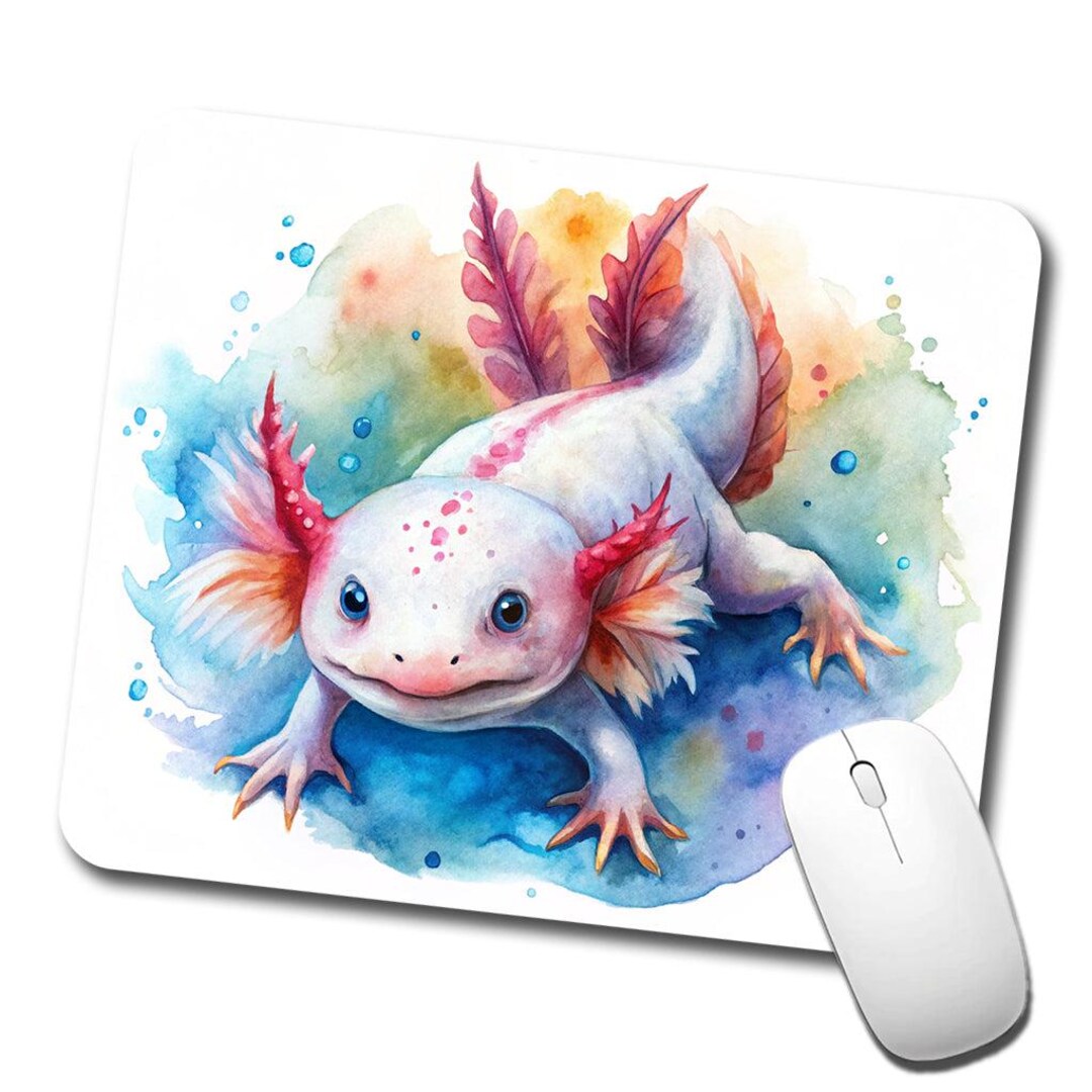 Axolotl Watercolor Low Profile Mouse Pad Mat - Etsy