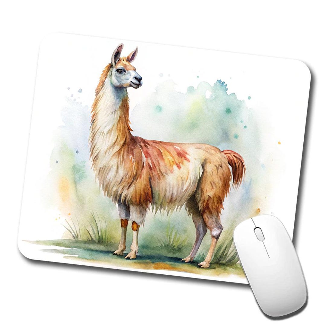 Llama Standing Watercolor Low Profile Mouse Pad Mat - Etsy