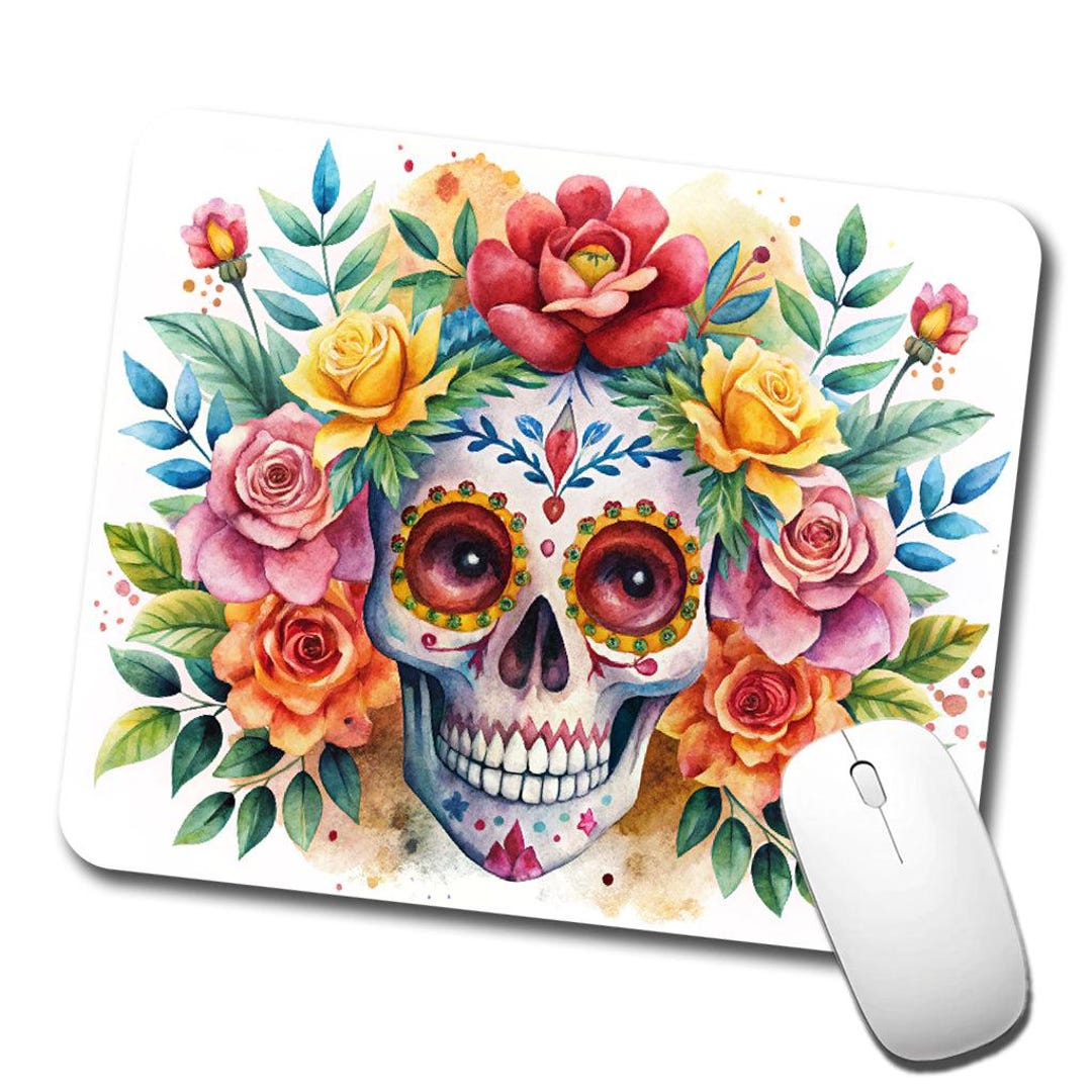 Day of the Dead Día De Muertos Theme Watercolor Low Profile Mouse Pad ...