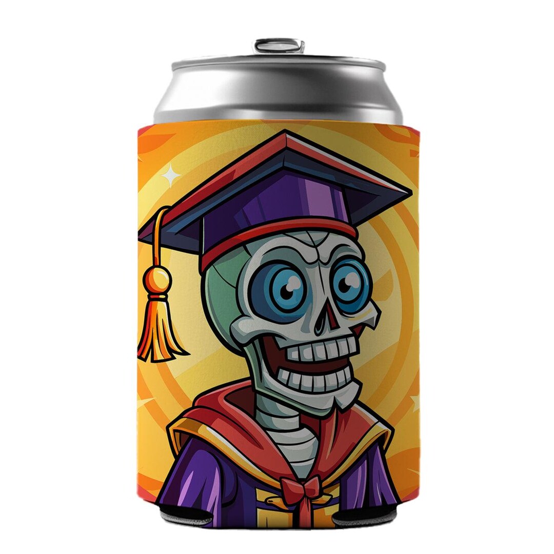 Graduate Skeleton Funny Graduation Can Cooler Beer Soda Drink Insulated ...