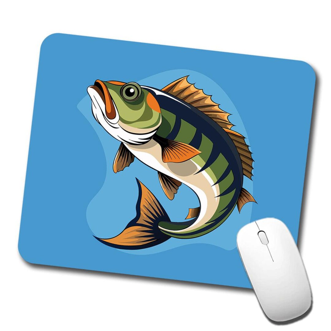 Bass Fish Fishing Low Profile Mouse Pad Mat - Etsy