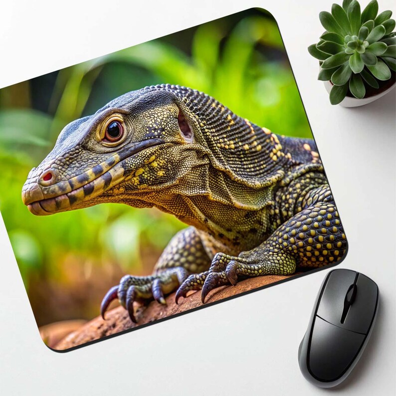 Monitor Lizard Reptile Low Profile Mouse Pad Mat - Etsy
