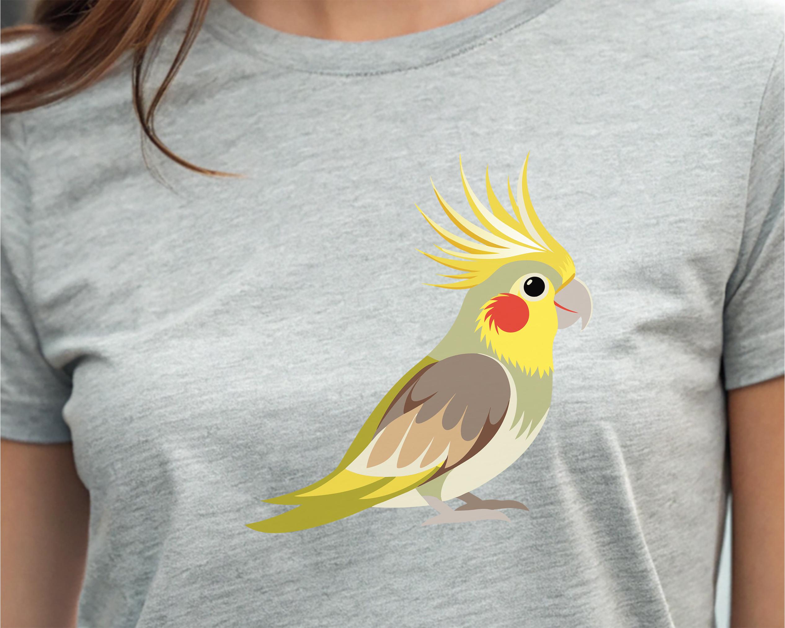 Cockatiel Bird Standing Color Instant Clipart Download Design SVG PNG ...