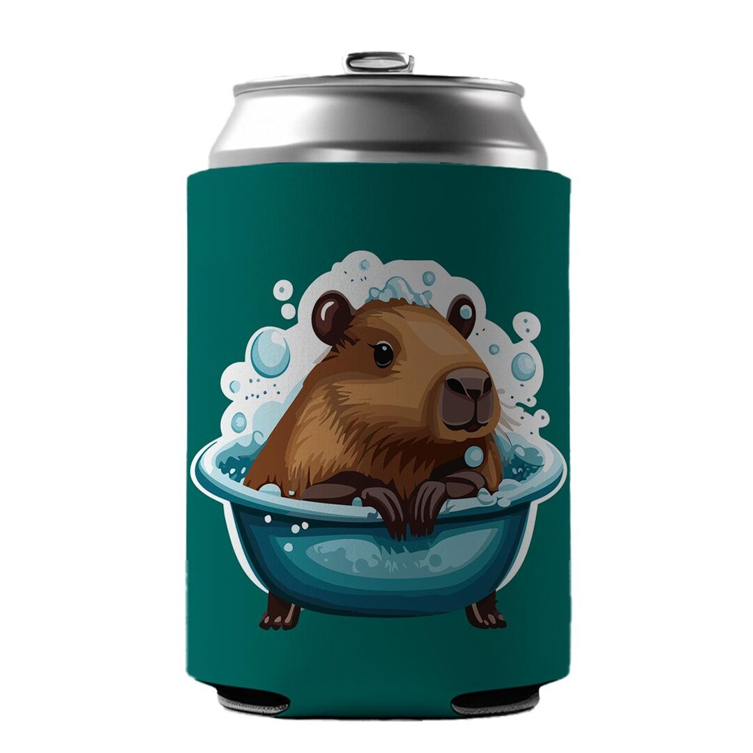 Capybara in Bubble Bath Bathing Funny Can Cooler Beer Soda Drink ...