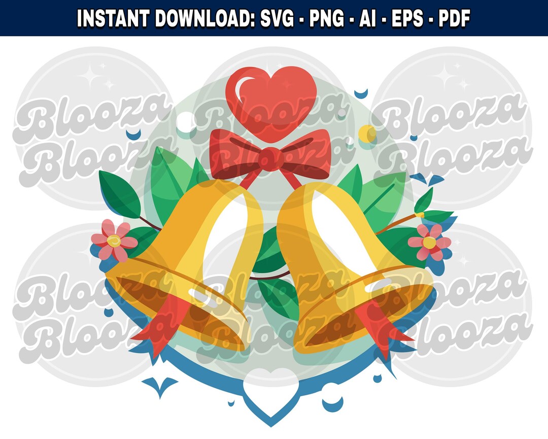 Wedding Bells Ringing Love Instant Clipart Download Design SVG PNG EPS ...