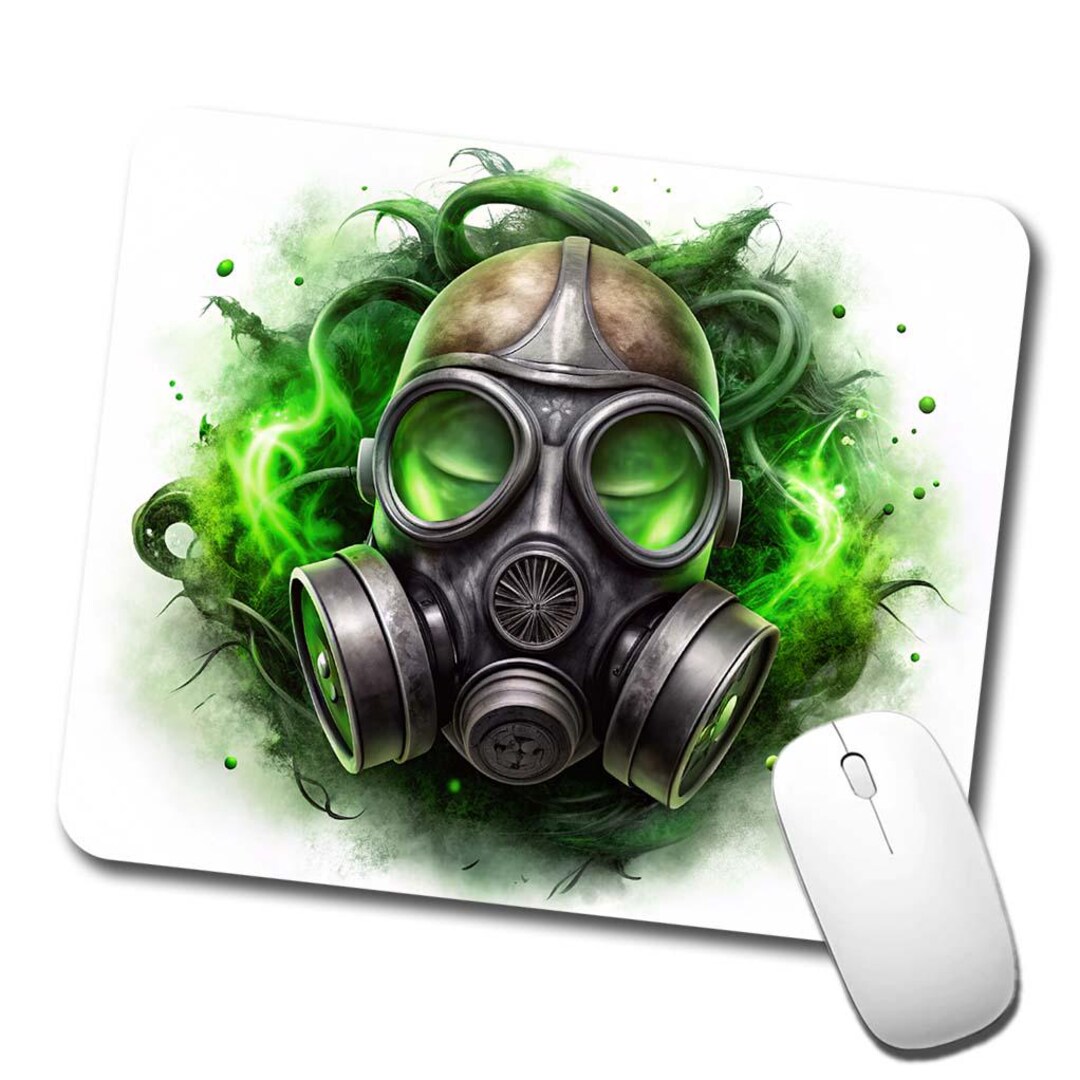 Zombie Outbreak Gas Mask Green Toxic Gas Low Profile Mouse Pad Mat - Etsy