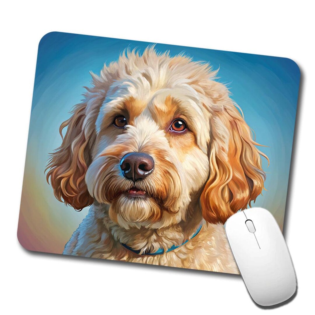 Labradoodle Dog Illustration Low Profile Mouse Pad Mat - Etsy