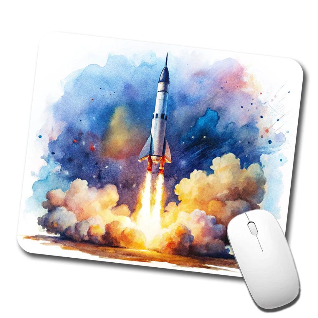 Sci-fi Missile Rocket Launch Watercolor Low Profile Mouse Pad Mat - Etsy